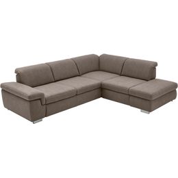 Ecksofa DIE PLANBAR "MP-IN17041 L-Form", nougat, B:320cm H:85cm T:260cm, 100% Polyester, Sofas, Ecksofa, mit Sitztiefenverstellung, optional Kopfteilverstellung & Bettfunktion