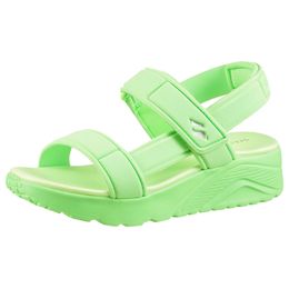 Sandale Skechers "UNO LITE SANDAL-SUNNY STAND", M&auml;dchen, Gr. 29, gr&uuml;n (mintgr&uuml;n), Textil, unifarben, Schuhe Sandale, Sommerschuh mit Plateausohle, Gr&ouml;&szlig;enschablone zum Download