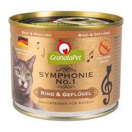 Granatapet Symphonie No, 1 Rind & Gefl&uuml;gel Katzen-Nassfutter getreidefrei 6x200g