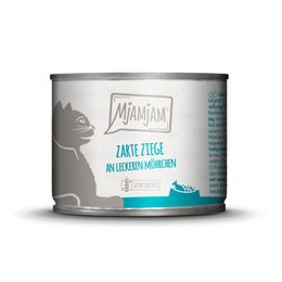MjAMjAM zarte Ziege an leckeren M&ouml;hrchen Katzen-Nassfutter getreidefrei 6x200g