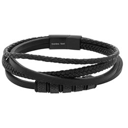 Adelia&acute;s Armband ADELIA&acute;S "Unisex Armband aus Leder 21,5 cm", schwarz, Armb&auml;nder, Damen, 22cm, Leder, Armband, Ideal zum Verschenken &ndash; schlicht und stilvoll