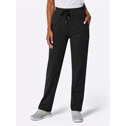Trainingshose Catamaran, Damen, Gr. 44/46, Normalgr&ouml;&szlig;en, schwarz, 50% Baumwolle, 50% Polyester, unifarben, lang, Hosen Trainingshose