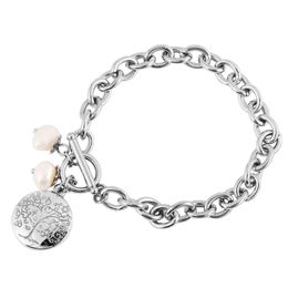 Adelia&acute;s Kettenanh&auml;nger ADELIA&acute;S "Damen Anh&auml;nger &ndash; Lebensbaumanh&auml;nger aus Edelstahl mit Perle", silber, Schmuckanh&auml;nger, Damen, Edelstahl, Kettenanh&auml;nger, Ideal als Geschenk f&uuml;r besondere Anl&auml;sse