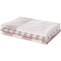 Geschirrtuch OTTO HOME "Ravven", taupe, B:50cm L:70cm, 100% Baumwolle, Geschirrt&uuml;cher, Geschirrtuch, 100 % Baumwolle, 70 &times; 50 cm, 3er-Set, Farbauswahl, Karo, Streifen