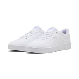 Sneaker Puma "COURT CLASSIC CLEAN", Damen, Gr. 40, wei&szlig; (Puma wei&szlig;, cool light gray), Synthetik, Schuhe Sneaker, mit SoftFoam+ Innensohle, mit Synthetik-Obermaterial, mit Schn&uuml;rung
