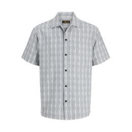 Jack & Jones Kurzarmhemd JACK & JONES "JPRBLUTIAGO STRUCTURE SS RESORT SHIRT SN", Herren, Gr. L, N-Gr, riviera, Web, Obermaterial: 100% Baumwolle, relaxed fit normal, ohne Ausschnitt, gerader Abschluss, Hemden, Baumwolle, locker geschnitten