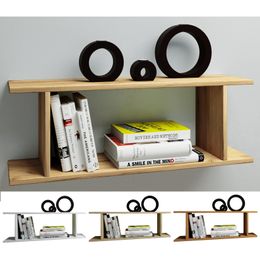Vcm Holzregal h&auml;ngend platzsparendes Regal Ma&szlig;e: H. 28 x B. 80 x T. 20 cm Elegantes Regal h&auml;ngend Aufbewahrungsregal B&uuml;cherregal Wandboard - Sirola Mini