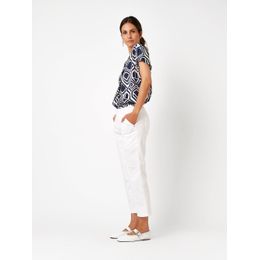 3/4-Hose Toni, Damen, Gr. 40, N-Gr, wei&szlig;, Web, Obermaterial: 77% Baumwolle, 20% Polyamid, 3% Elasthan, unifarben, 3/4-L&auml;nge, Hosen, mit Stretch