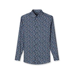 Businesshemd OLYMP "OLYMP Luxor, modern fit, New Kent", Herren, Gr. 37, Normaler Arm, marine, 100% Baumwolle, Hemden