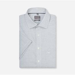 Kurzarmhemd OLYMP "Luxor", Herren, Gr. 42, N-Gr, gr&uuml;n, Web, Obermaterial: 100% Baumwolle, comfort fit normal, Hemden, Businesshemd, comfort fit, New-Kentkragen