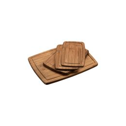 Kesper Schneidbrett-4erSet,dunkeler Bambus, FSC
