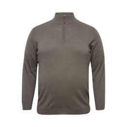 Strickfleece-Pullover Blend "Strickpullover BHRobin Big & Tall", Herren, Gr. 5XL, grau (zink mix), Obermaterial: 50% Baumwolle CO. 50% Polyacryl PAN., Pullover