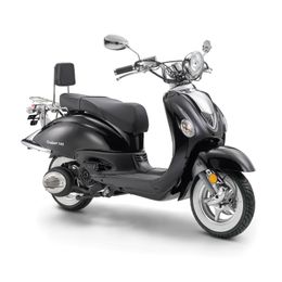 Luxxon Motorroller Cruiser - Retro City Roller Vintage mit 125 ccm - 7,1 PS f&uuml;r max. 80 kmh, E5+, schwarz