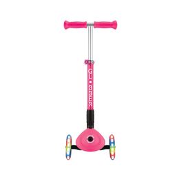 Globber JUNIOR FOLDABLE LIGHTS &ndash; Tretroller, 120/80 mm, ABEC 9, 3-r&auml;drig, LED-Leuchtrollen, fuchsia pink