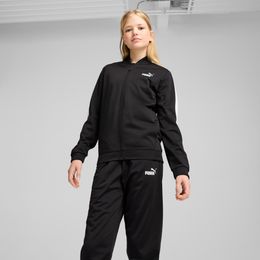 Trainingsanzug Puma "POLY BASEBALL SUIT G", M&auml;dchen, Gr. 128, schwarz (Puma schwarz), Trikot, Obermaterial: 100% Polyester, unifarben, regular fit, Sportanz&uuml;ge Trainingsanzug, 2-teilig, mit Stehkragen, mit elastischem Bund