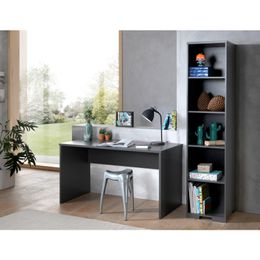 Vipack LONDON Jugendzimmer Set 2-tlg. best. aus: Schreibtisch, Regal, Ausf. Dekor Anthrazit, Absatz Buche natur massiv