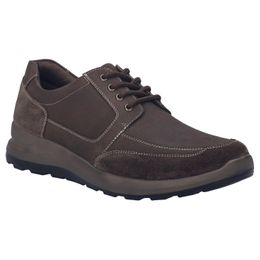 Schn&uuml;rschuh Josef Seibel "Marley 51", Herren, Gr. 43, braun (dunkelbraun), Nubukleder, Veloursleder, Schuhe Schn&uuml;rschuh, Sneaker, Komfortschuh mit Wechselfu&szlig;bett, Weite G (=weit)