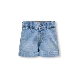 Jeansshorts KIDS Only "KMGCOMET WIDE SHORTS DNM LB", M&auml;dchen, Gr. 110, N-Gr, light blau denim, Denim/Jeans, Obermaterial: 100% Baumwolle, unifarben, weit ca. Mitte Oberschenkel, Jeans Jeansshorts