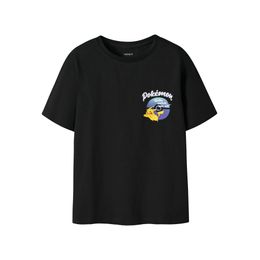 T-Shirt name it "NKMMATH POKEMON SS NREG TOP BOX SKY", Jungen, Gr. 116, schwarz, Jersey, Obermaterial: 95% Baumwolle, 5% Elasthan, bedruckt, regular fit normal, Rundhals, Shirts T-Shirt, Baumwollmischung, regular fit