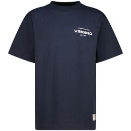 T-Shirt Vingino, Jungen, Gr. 164, midnight blau, Jersey, Obermaterial: 100% Baumwolle, bedruckt, oversize h&uuml;ftbedeckend, Rundhals, Shirts T-Shirt, mit Logo-Print, for boys