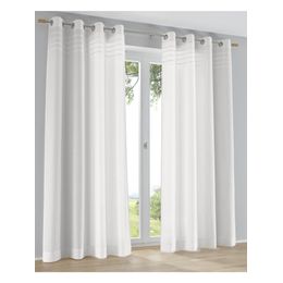 Gardine HEINE HOME Gr. 1, wei&szlig;, B:140cm H:145cm, Baumwolle, Polyester, Gardinen, Gardine