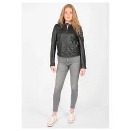 Lederjacke Maze "4202166", Damen, Gr. XL, schwarz, Obermaterial: 100% Lammleder. Futter: 100% Polyester. &Auml;rmelfutter: 100% Polyester, Jacken