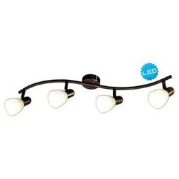 N&auml;ve N&Auml;VE LED Deckenspot "Mestre", braun, 4, &Oslash; 7,2cm H: 14cm, 1 Stk., Leuchten, 4er LED Wand-u. Deckenspot, E14, braun, Glasschirm wei&szlig;, LED Deckenspot