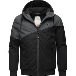Winterjacke Ragwear "Wings", Herren, Gr. XXXL (58), schwarz, Obermaterial 1: 65% Polyester, 35% Baumwolle. Obermaterial 2: 100% Polyester. Innenfutter: 100% Polyester. Wattierung: 100% Polyester, gerade, unten schmal h&uuml;ftbedeckend, &Auml;rmel ohne &Auml;rmelschlitz Rippstrickb&uuml;ndchen, Jacken Winterjacke, stylische Herren Outdoorjacke mit gro&szlig;er Kapuze