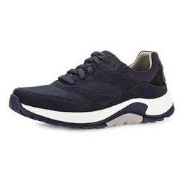 Gabor Keilsneaker ROLLINGSOFT, Herren, Gr. 8 (42), blau (marine), Mesh, Veloursleder, Schuhe, Freizeitschuh, Halbschuh, Schn&uuml;rschuh mit Wechselfu&szlig;bett, Weite G
