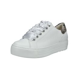 Plateausneaker Paul Green "Paul Green Sneaker Leder", Damen, Gr. 40,5, wei&szlig; (wei&szlig; kombi), Leder, Schuhe Plateausneaker