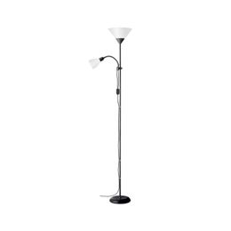 Brilliant Lampe Spari Deckenfluter Lesearm schwarz/wei&szlig; 1x A60, E27, 60W, geeignet f&uuml;r Normallampen (nicht enthalten) Mit Schnurzwischenschalter