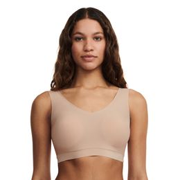 Bustier Chantelle "SOFTSTRETCH", Damen, Gr. M/L, N-Gr, golden beige, Obermaterial: 80% Polyamid, 20% Elasthan, BHs Bustier, V-Ausschnitt
