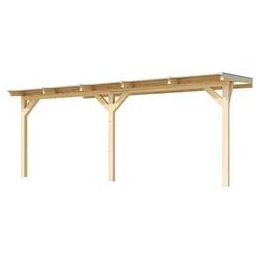 Terrassendach Weka "Terrassen&uuml;berdachung", beige (naturbelassen), B:455cm T:322cm, Fichtenholz, Polycarbonat (PC), Terrassen&uuml;berdachungen, aus verzugssteifem Leimholz, direkt farblich behandelbar