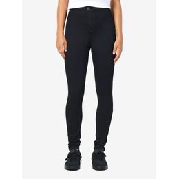 High-waist-Jeans Noisy may "NMELLA SUPER HW JEANS GU304 NOOS", Damen, Gr. XL (42), L&auml;nge 32, schwarz, Denim/Jeans, Obermaterial: 70% Baumwolle, 28% Polyester, 2% Elasthan, unifarben, slim fit, Jeans High-Waist-Jeans