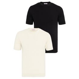 T-Shirt Basic-Strick-T-Shirt, 2Er-Pack