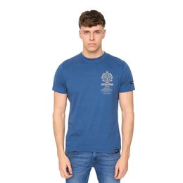 Duck and Cover - "Stoneham" T-Shirt f&uuml;r Herren, Angerauhte Baumwolle (Blau)