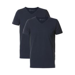 PETROL INDUSTRIES - T-shirt V-Neck Lot de 2 Basic Hommes - Bleu