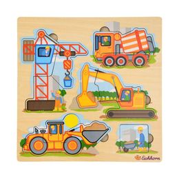 Topomini Holz-Puzzle mit Baufahrzeugen