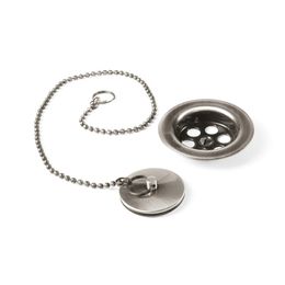 Tres Flachablauf mit Kette und Stopfen f&uuml;r Waschbecken, Bidet und Sp&uuml;le , 03474601AC 03474601AC