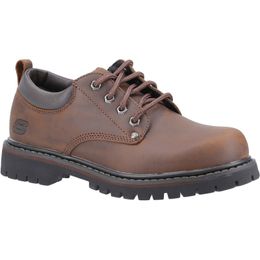 Skechers Tom Cats Leder Herrenschuhe In Dunkelbraun Mit Schn&uuml;rung