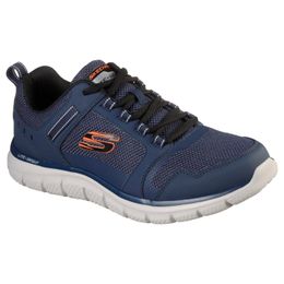 Skechers Track Knockhill Leder Herren Sneaker In Marineblau/Orange