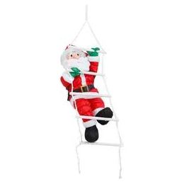 LED Dekofigur Bonetti "Weihnachtsmann kletternd mit Leiter", bunt, H:110cm, Leuchten, Weihnachtsbeleuchtung, mit 30 bunten LEDs, Weihnachtsdeko aussen