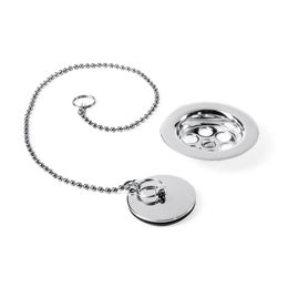 Tres Flachablauf mit Kette und Stopfen f&uuml;r Waschbecken, Bidet und Sp&uuml;le , 03474601 03474601