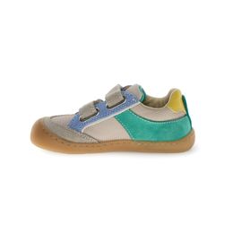 Klettschuh Naturino "BAREFOOT KESY", Kinder, Gr. 29, sand multicolor, Textil, Veloursleder, Schuhe Klettschuh, Halbschuh mit Print, Gr&ouml;&szlig;enschablone zum Download
