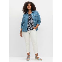 sheego Gro&szlig;e Gr&ouml;&szlig;en Jeansjacke mit aufgesetzten Brusttaschen, blue-bleached, Gr&ouml;&szlig;e 50 - Damen