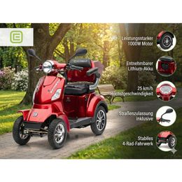 ECONELO E-Seniorenmobil Voltrixx, Blei-Akku, 4-Rad, 1000 Watt, Rot