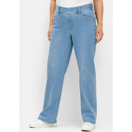 Bequeme Jeans sheego, Damen, Gr. 40, Normalgr&ouml;&szlig;en, blau (light blau, denim), 99% Baumwolle, 1% Elasthan, unifarben, lang, Jeans