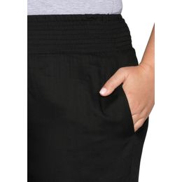 sheego Gro&szlig;e Gr&ouml;&szlig;en Schlupfhose mit weitem Bein, schwarz, Gr&ouml;&szlig;e 56 - Damen