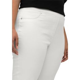sheego Gro&szlig;e Gr&ouml;&szlig;en 7/8-Hose mit Schlupfbund, schmale Form, wei&szlig;, Gr&ouml;&szlig;e 48 - Damen