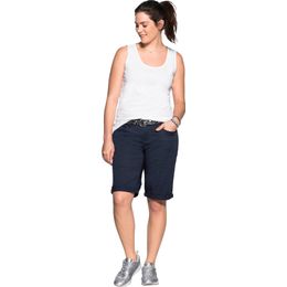 sheego Gro&szlig;e Gr&ouml;&szlig;en Bermudas aus Twill-Qualit&auml;t, marine, Gr&ouml;&szlig;e 46 - Damen